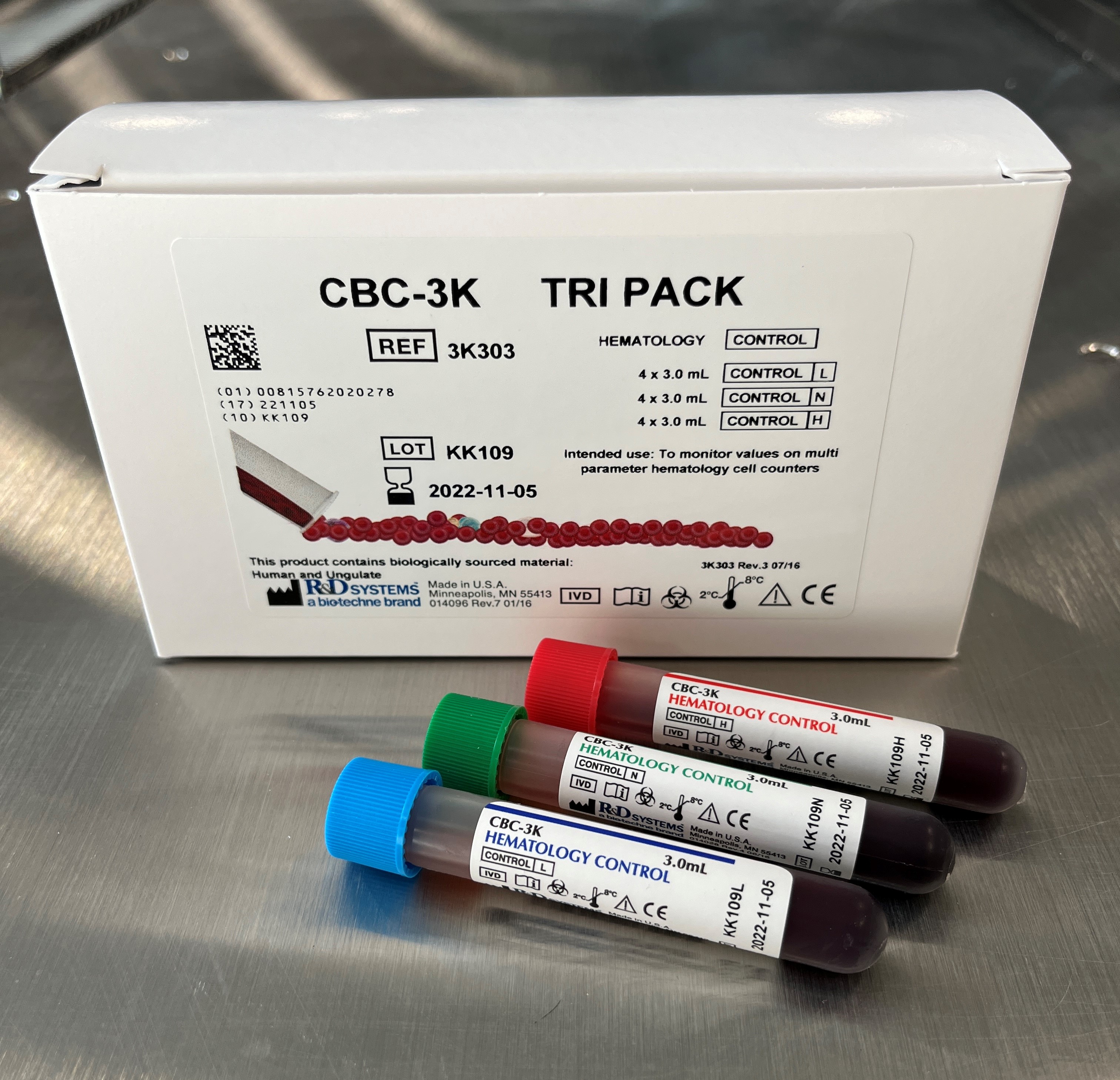 Hematologi Kontroll CBC-3K, 2 nivåer